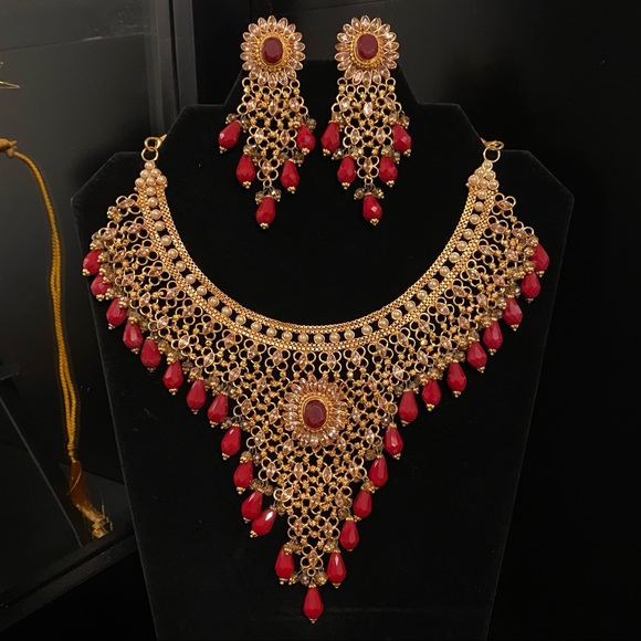 Salwar Kameez | Jewelry | Indian Pakistani Gold Chain Necklace Set ...